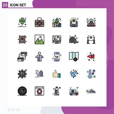 25 Thematic Vector Filled Line Flat Colors And Editable Symbols Of Love