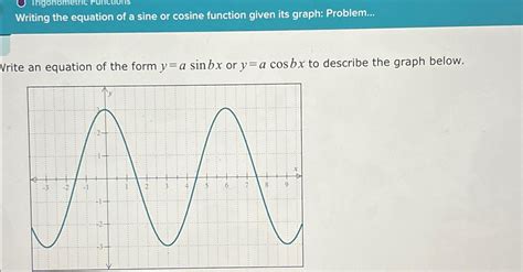 Solved Writing The Equation Of A Sine Or Cosine Function