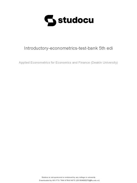 Introductory Econometrics Test Bank 5th Edi Download Free Pdf Ordinary Least Squares