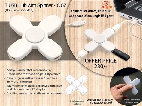 3 Usb Hub With Spinner C 67 Number Of Ports Pins 4 At 230 Piece In Mumbai