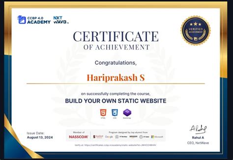 hari prakash s on linkedin nxtwave ccbp