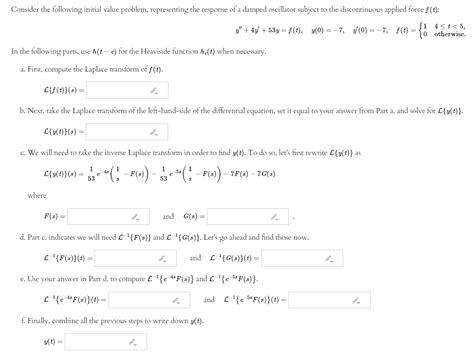 Solved Consider The Following Initial Value Problem