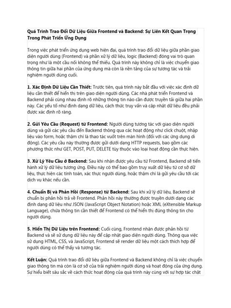 Connect Fontend And Backend Pdf