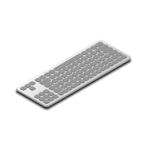 Wireless Computer Keyboard Vector Illustration Isolated On White Background With Isometric View