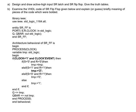 A Design And Draw Active High Input Sr Latch And Sr