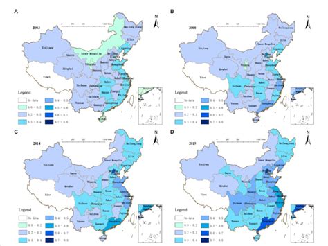 Spatial Distribution Of The Coupling Coordination Degree In A 2003