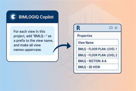 managing view names in revit using ai with bimlogiq copilot bimlogiq