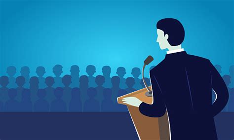 Speaker Person Making Speech On Stage Politician Doing Public