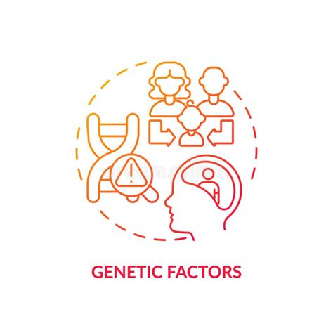 Genetic Factors Red Gradient Concept Icon Stock Vector Illustration