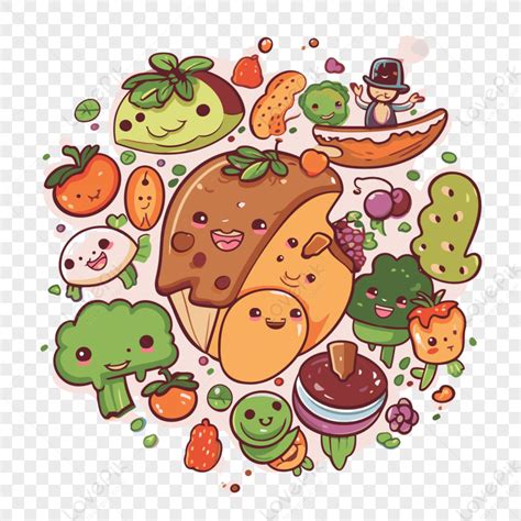 건강한 음식 먹기 벡터클립 아트만화상표 Png 일러스트 무료 다운로드 Lovepik