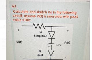 Solved Q Calculate And Sketch Vo In The Following Circuit Chegg Com
