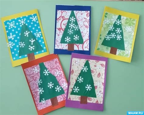 Аппликация Новогодняя открытка средняя группа — Posttype Ru