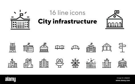 City Infrastructure Line Icon Set Stock Vector Image And Art Alamy