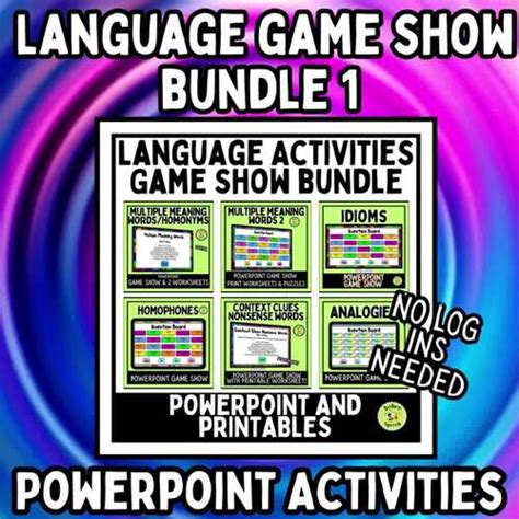 Language Game Show Bundle Ppt Ela Vocabulary Idioms And More By Ivybee