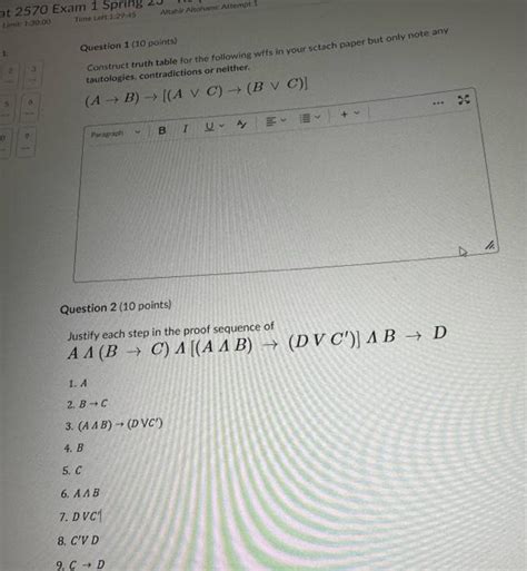 solved question 1 {10 points } construct truth table for