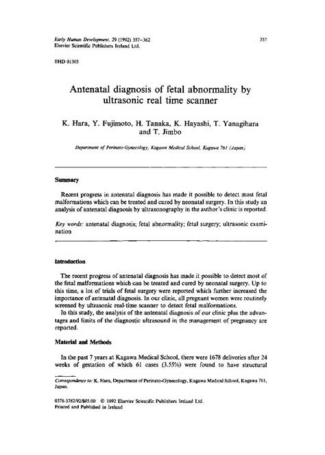 Pdf Antenatal Diagnosis Of Fetal Abnormality By Ultrasonic Real Time Scanner Dokumentips