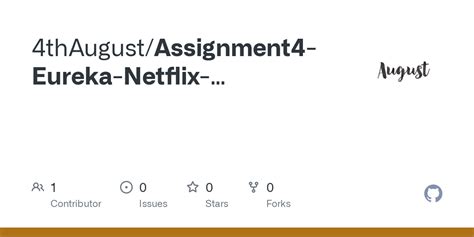 Github 4thaugustassignment4 Eureka Netflix Dashboard