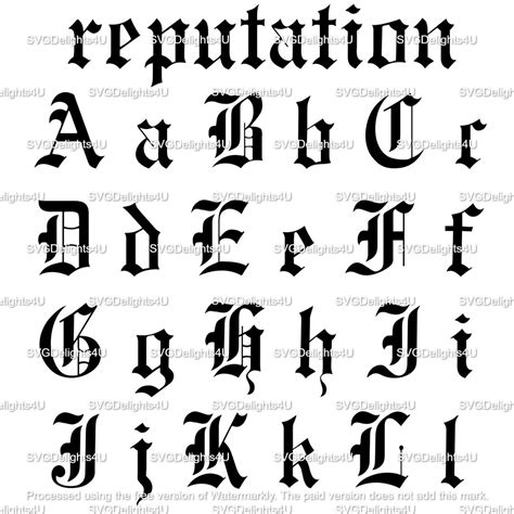 Taylor Swift Reputation Font Svg Full Alphabet Numbers And Special