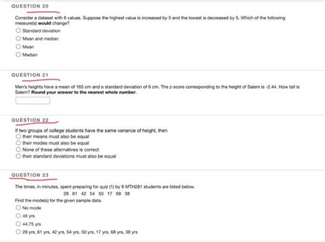 Solved Consider A Dataset With 6 Values Suppose The Highest