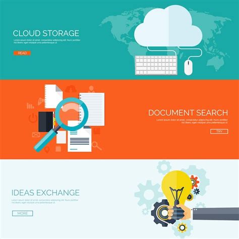 Premium Vector Vector Illustration Flat Cloud Computing Background