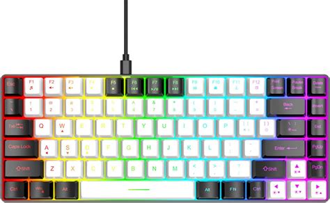 Wired Gaming Keyboard Keys RGB Backlit Ergonomically Curved Quiet Wired Keyboard Type C