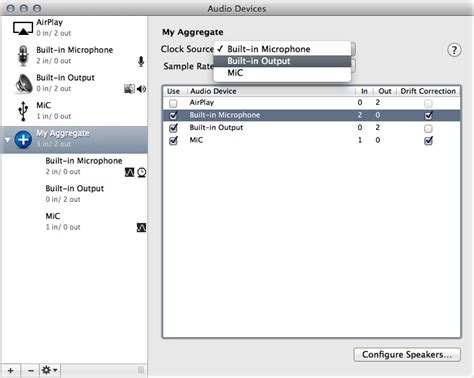 mac audio midi setup aggregate device
