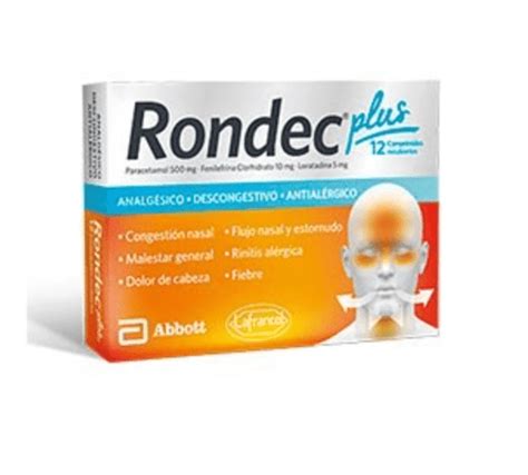 Rondec Plus 12 Comprimidos Paracetamol 500 Mg Loratadina 5 Mg Abbott Antigripales Farmaup