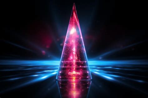 Neon Glow Arrow On Dark Void Premium Ai Generated Image