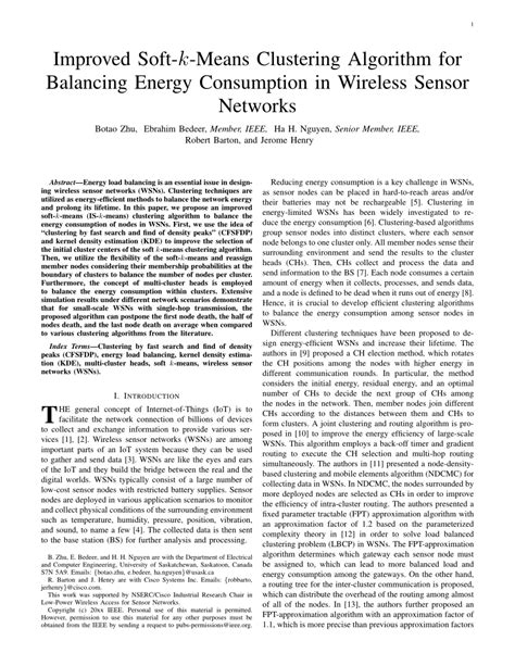Pdf Improved Soft K Means Clustering Algorithm For Balancing Energy Consumption In Wireless