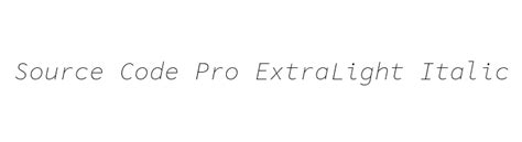 Source Code Pro ExtraLight Italic Font FFonts Net