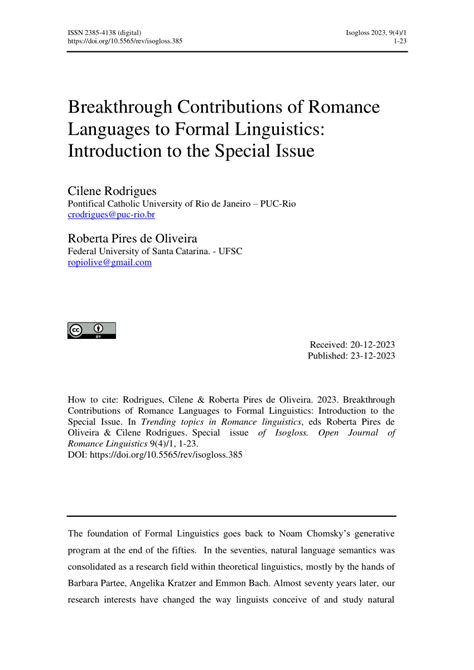 pdf breakthrough contributions of romance languages to formal