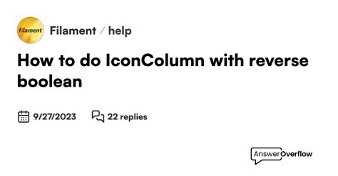 How To Do Iconcolumn With Reverse Boolean Filament