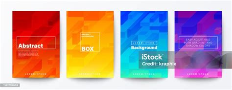 그라데이션 배경에 추상 아이소메트릭 큐브 로드의 집합입니다 브로셔 전단지 포스터 전단지 연례 보고서 책 표지 배너 프리젠 테이션