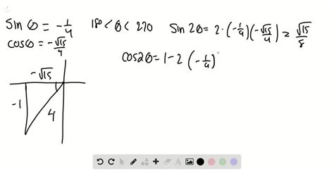 SOLVED Find the exact values of sin θ cos θ sin θ and cos θ for each of the