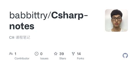 Github Babbittrycsharp Notes C 课程笔记
