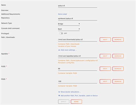 [help] qobuz dl docker engine unraid