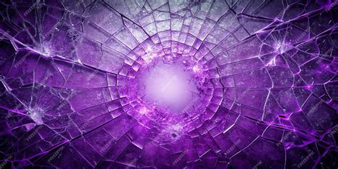 Purple Background With Light Purple Center And Crackled Glass Texture