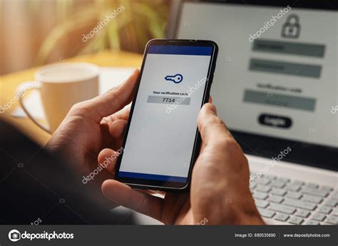 Two Step Authentication Verification Code Smart Phone Screen Identity Identification — Stock