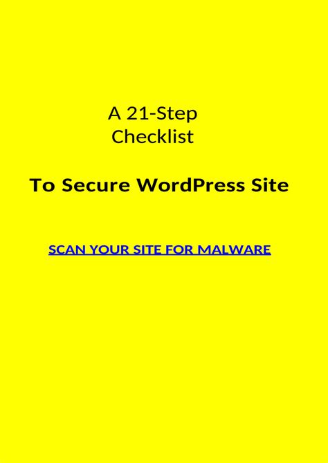 Pdf An Ultimate Wordpress Security Checklist 2019
