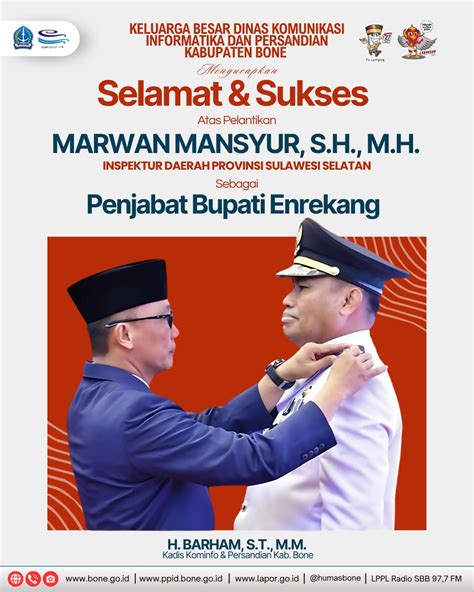 Pemerintah Kabupaten Bone Mengucapkan Selamat Atas Pelantikan Pj Bupati