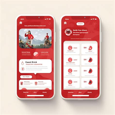 Premium Photo Mobile App Layout Design Of First Aid Guide Practical And Informative Layout Red