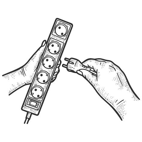 Premium Vector Extension Cord Hands Plug The Plug Into The Socket