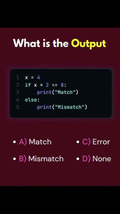 What Is The Output Python Programming Pythonprogramming Quiz Coding برمجة Shorts Fyp