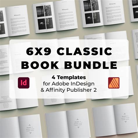 Classic Bundle Indesign Book Template Affinity Publisher 6x9