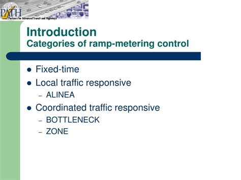 ppt performance evaluation of adaptive ramp metering algorithms in paramics simulation