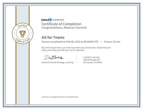 Mateusz Czernicki On Linkedin Certificate Of Completion
