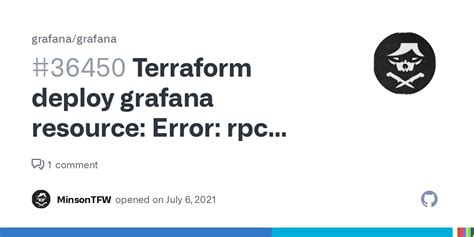 terraform deploy grafana resource error rpc error code unavailable