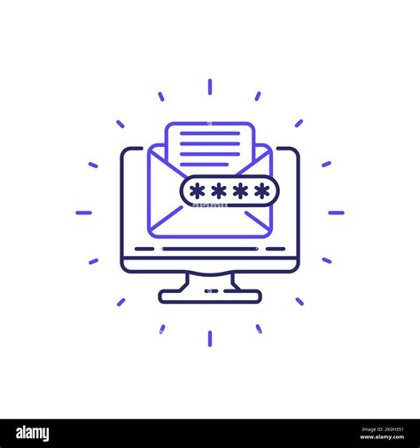 Mail Access With Password Line Icon Stock Vector Image And Art Alamy