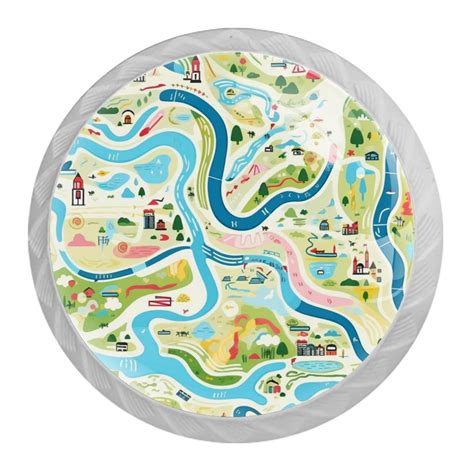 4 Pack Pattern Cabinet Knobs Maps Comics Cabinet Pull Handle Kitchen