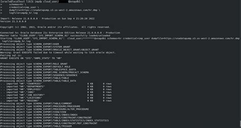 Data Pump Import From Aws S3 Bucket Using Dbmscloud